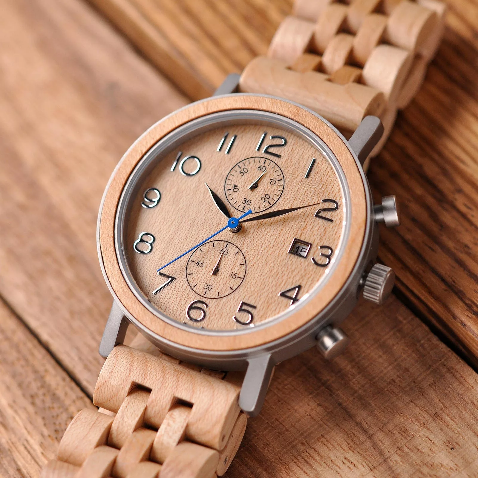 Wooden Watch For Men Natural Maple Wood – Plato